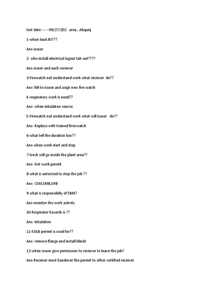 Abqaiq WPR Question | PDF