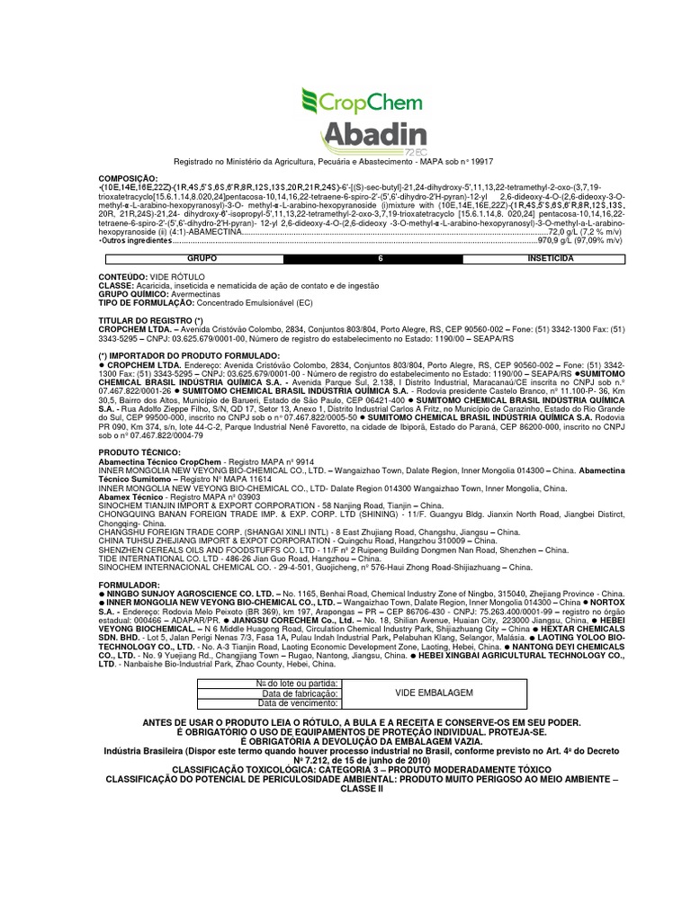 Abadin 72 EC Bula | PDF