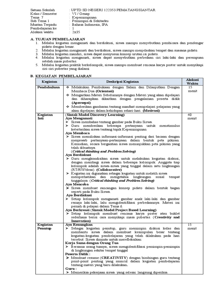 RPP Untuk Kampus Nommensen | PDF