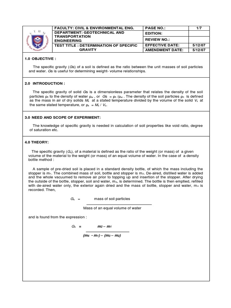 EXP3 - Specific Gravity (v3) | PDF | Density | Metrology