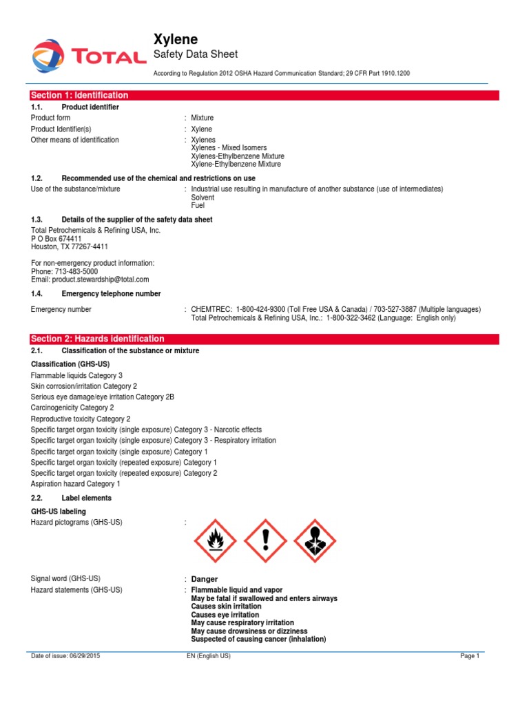 MSDS Mixed - Xylenes | PDF | Dangerous Goods | Toxicity