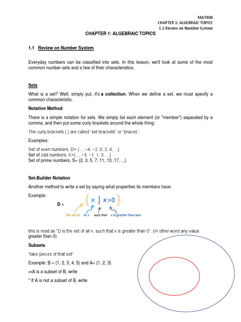 Classification and Notation of Number Sets | PDF | Numbers | Set ...