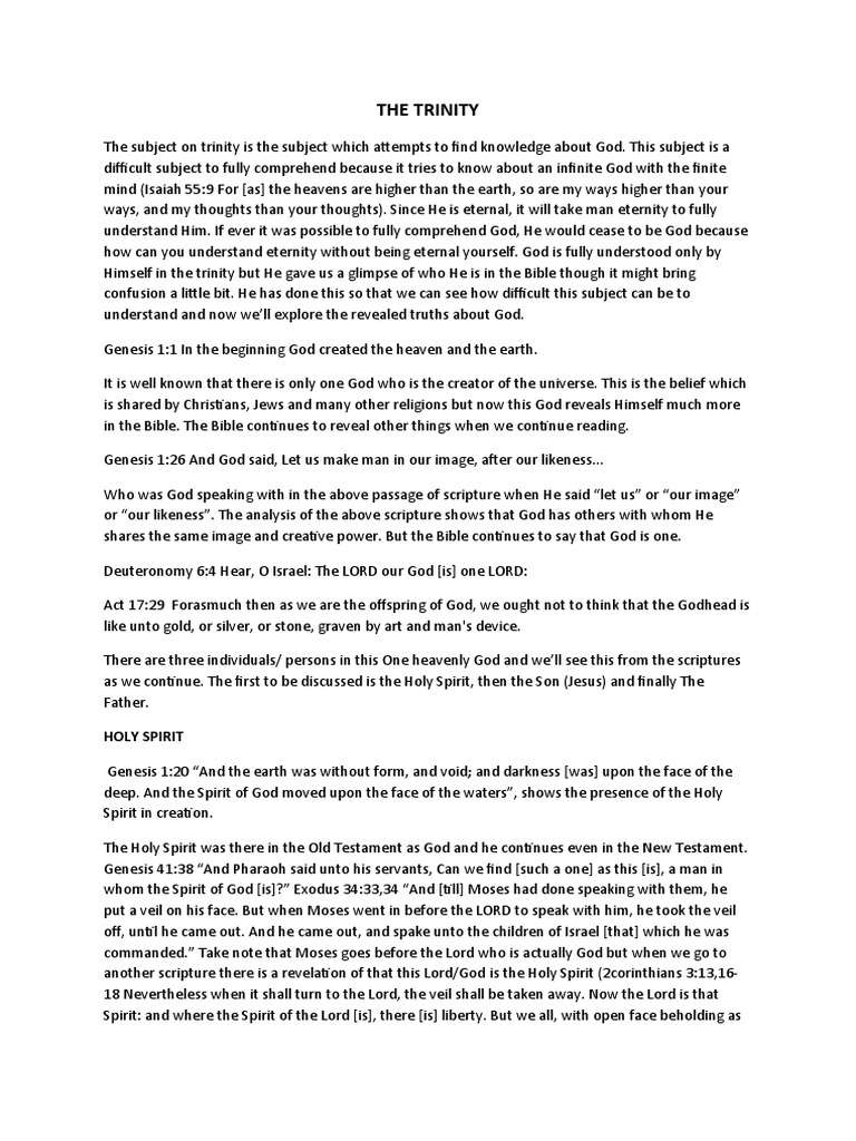 The Trinity | Download Free PDF | God The Father | Logos (Christianity)