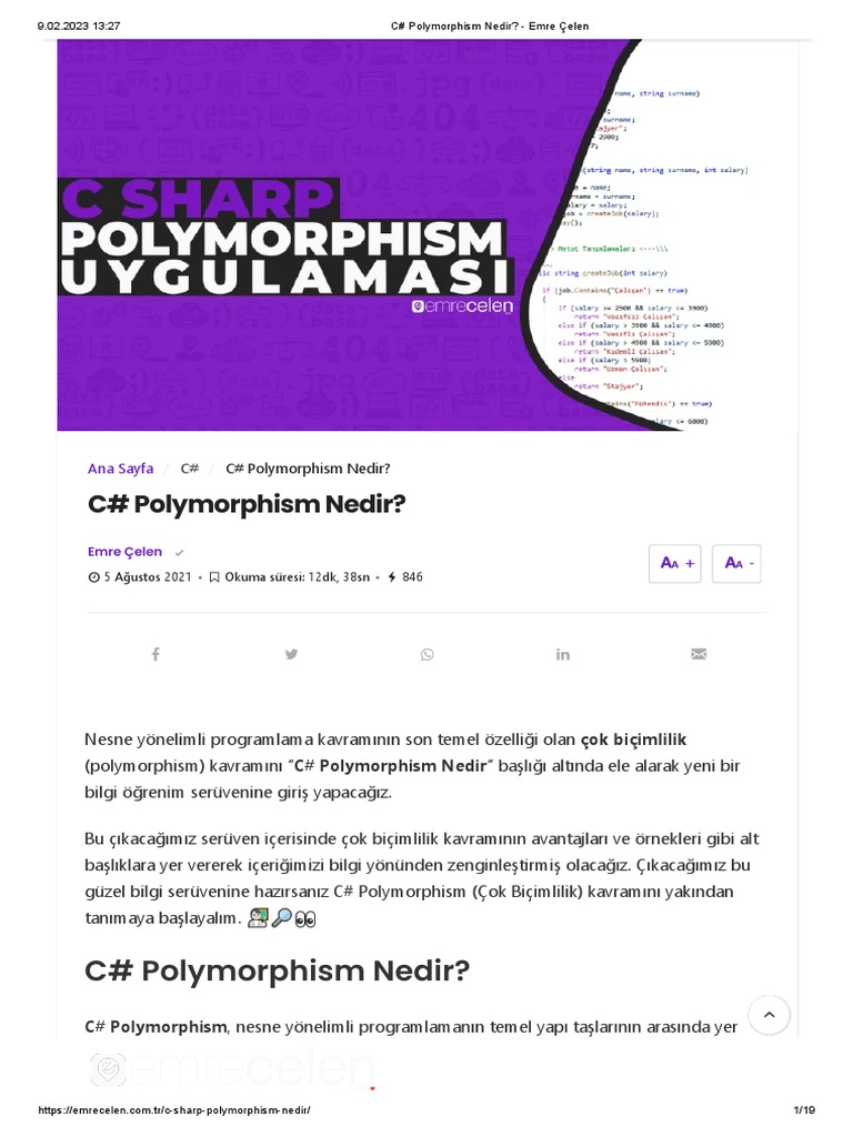 C# Polymorphism Nedir? | PDF