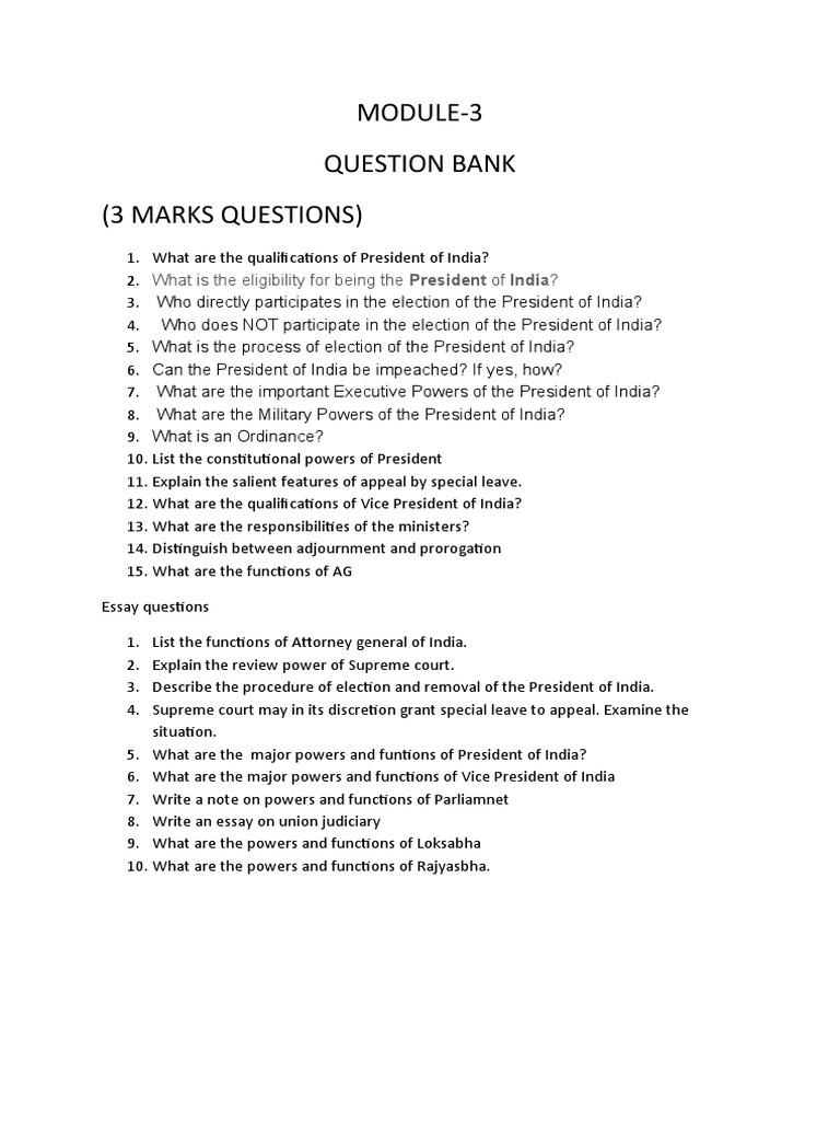 MCN 202 Question Bank-Module-3 | PDF