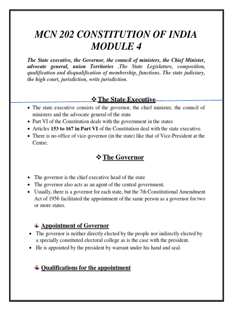 MCN 202 Constitution of India: The State Executive | PDF | Pardon | Supreme Courts