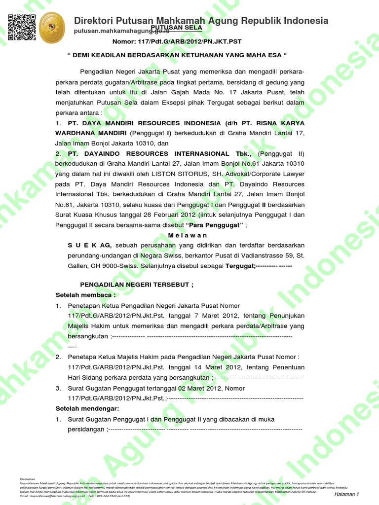 Direktori Putusan Mahkamah Agung Republik Indonesia | PDF