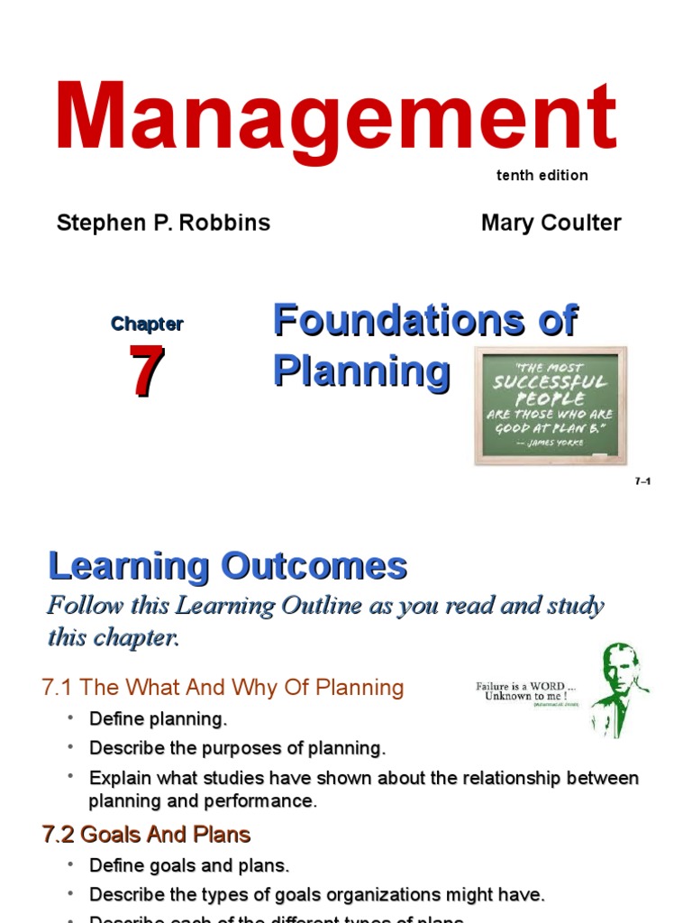 Chapter7 - Planning Work Activities | PDF | Goal | Goal Setting