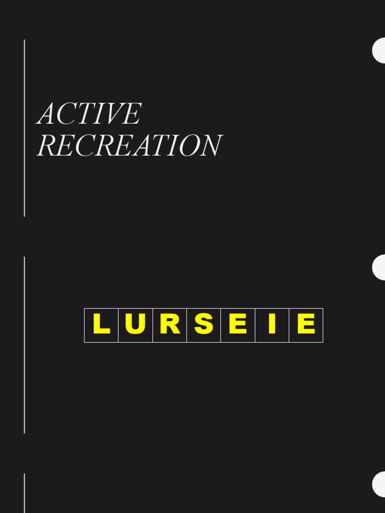 Active Recreation PPT Mapeh 10 | PDF