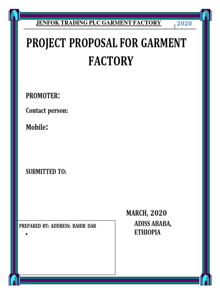 Project Proposal For Garment Factory: Promoter | PDF
