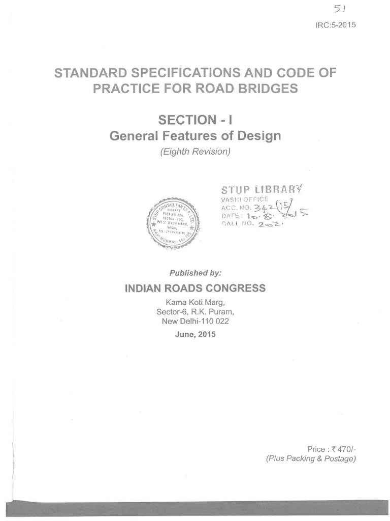 IRC-5-2015 - Road Bridges 8th Rev | PDF