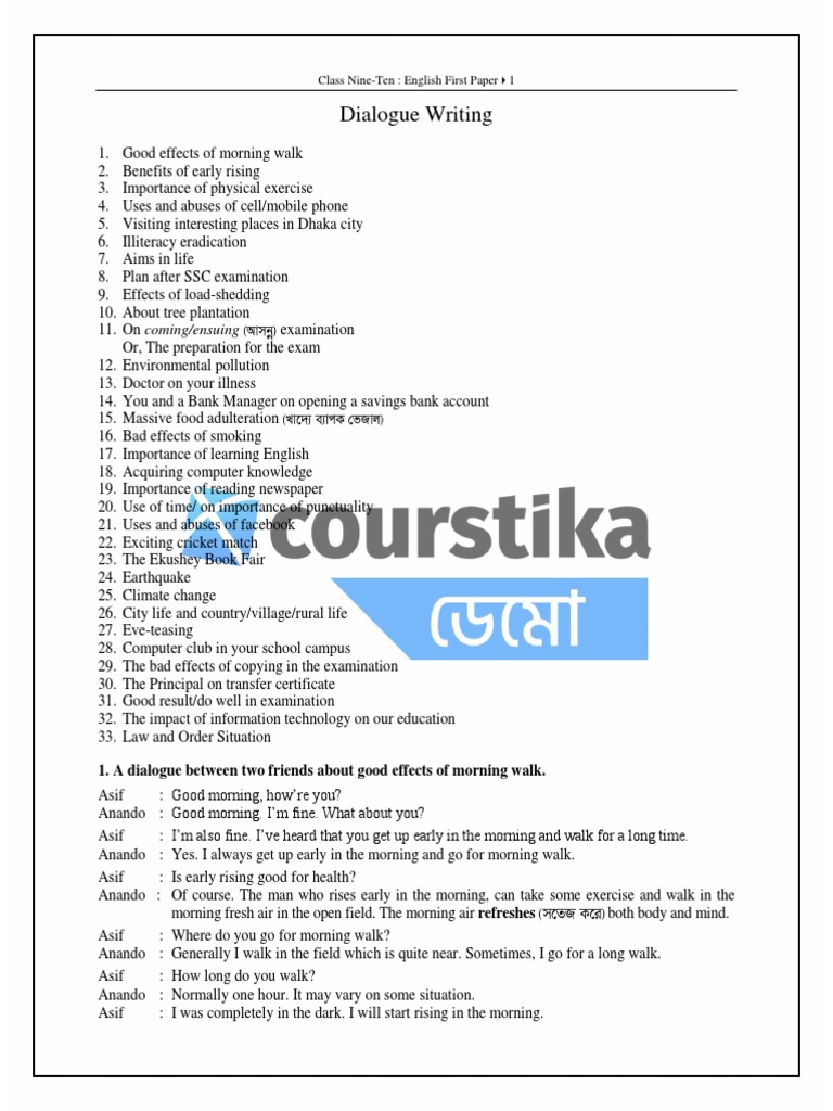 Dialogue Writing | PDF