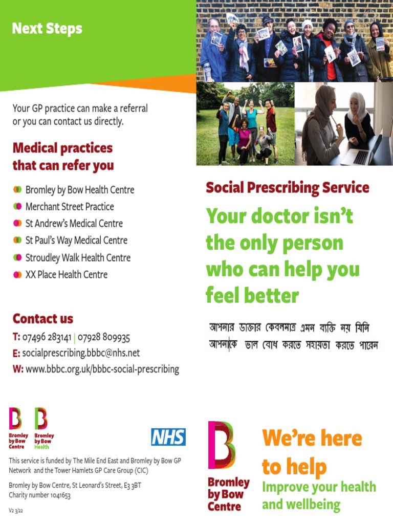 Social Prescribing Leaflet March 2022 | Download Free PDF | Public Services | Social Programs