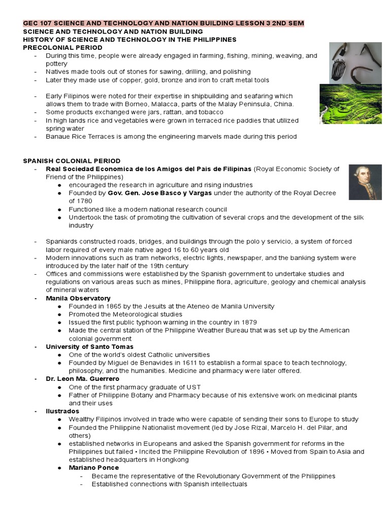 The Development of Science and Technology in the Philippines from Pre ...