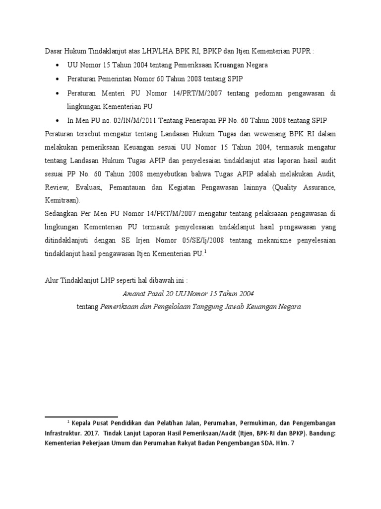 Tindaklanjut Atas LHP | PDF