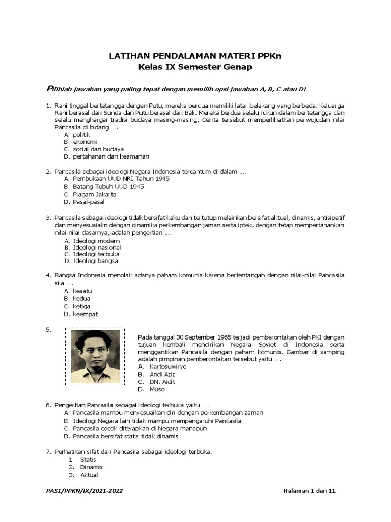 Latihan Soal PPKn Kelas IX | PDF