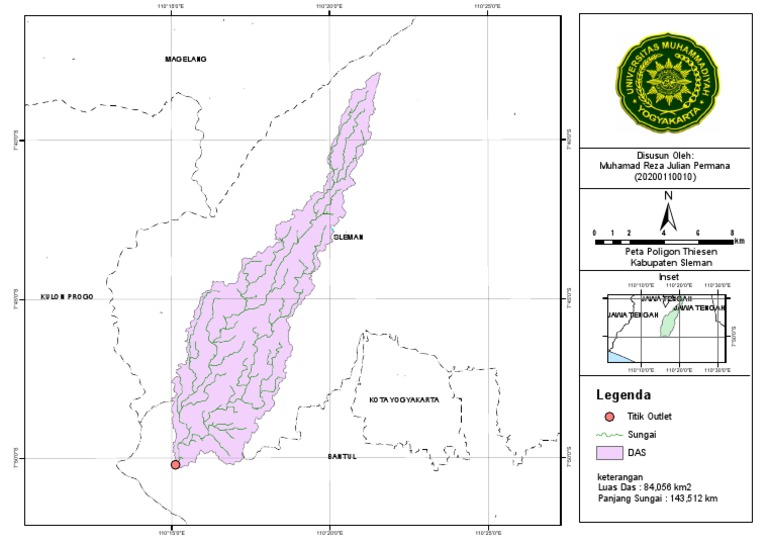 Thiesen polygon map of Sleman Regency | PDF