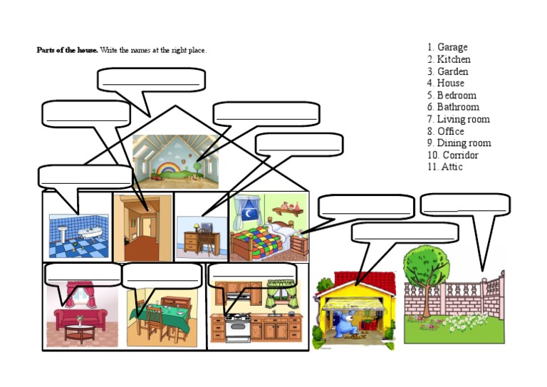 My House Parts Worksheet | PDF