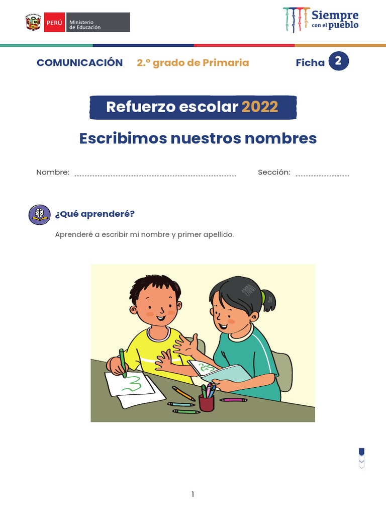 Refuerzo Escolar FICHA Comunicación #2 | PDF
