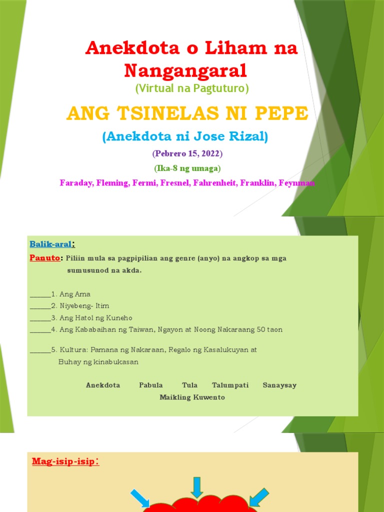 Anekdota o Liham Na Nangangaral: Ang Tsinelas Ni Pepe | PDF