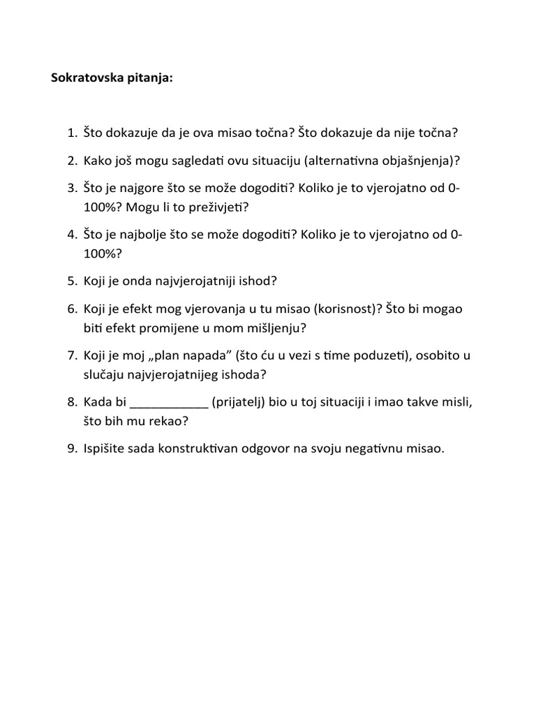 Sokratovska Pitanja | PDF