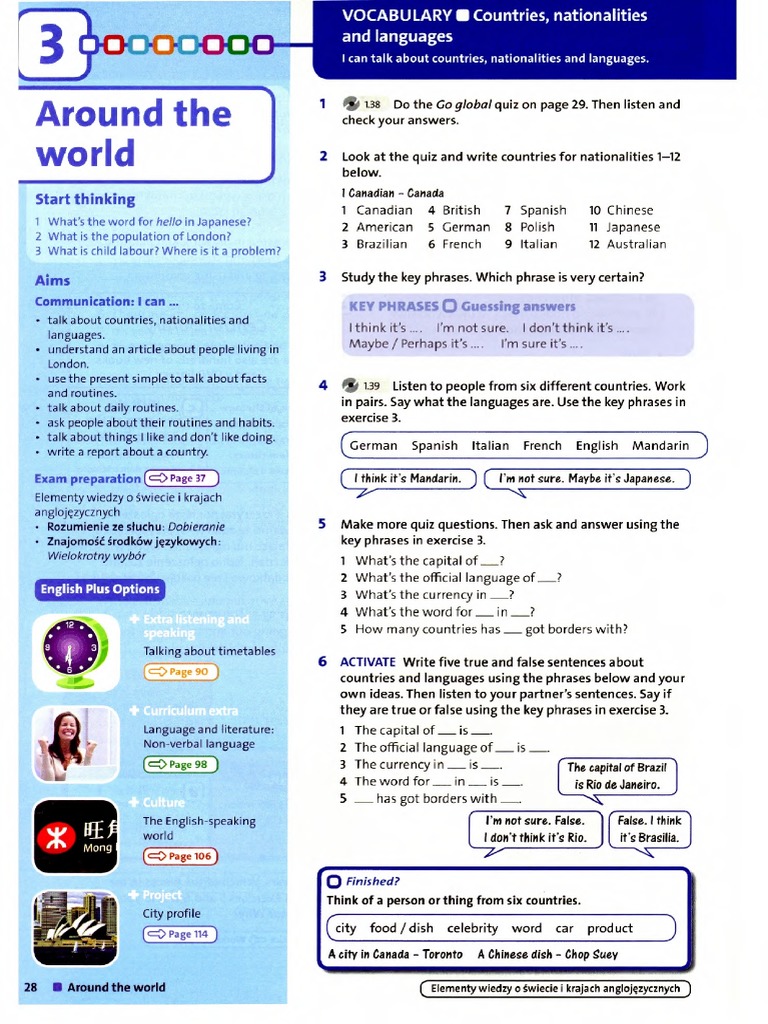 3 Around The World | PDF | English Language | French Language