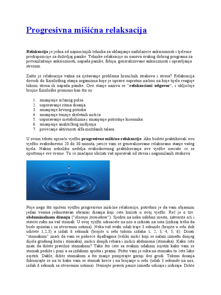 Progresivna Mišićna Relaksacija | PDF