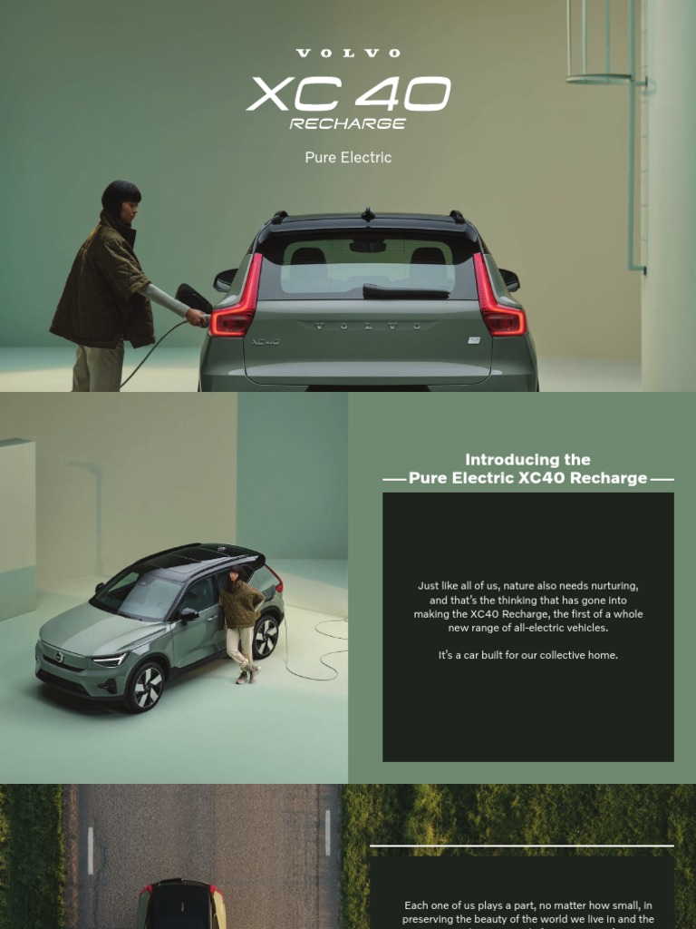 XC40 Recharge: Eco-Friendly Driving | PDF | Battery Charger | Trunk (Car)