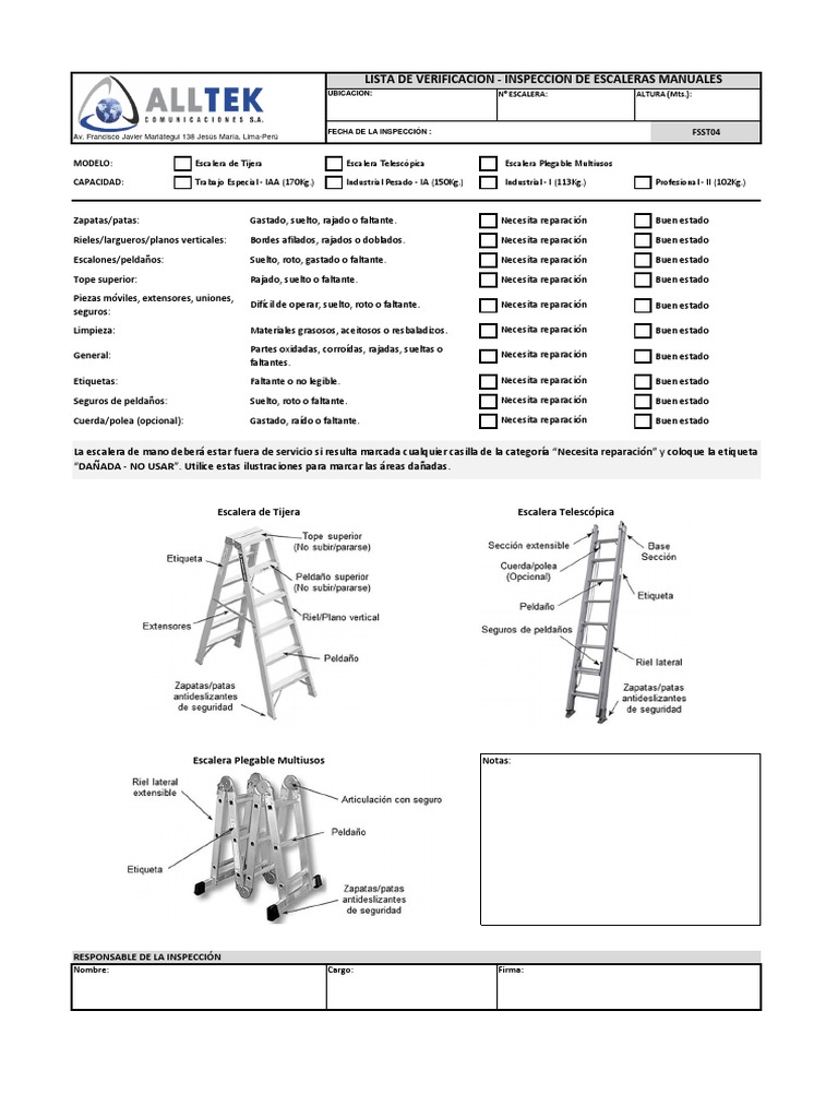 Inspección de Escaleras Manuales | PDF | Escalera
