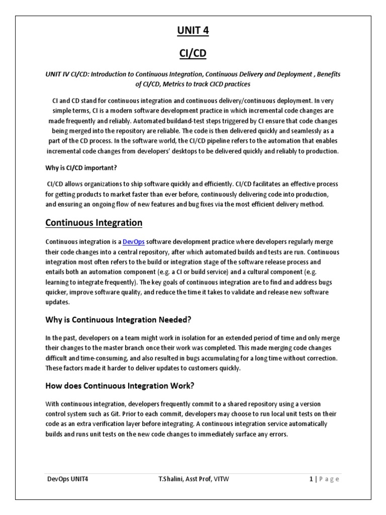 Unit 4 Devops | PDF | Software Bug | Unit Testing Unit 4 Devops | PDF | Software Bug | Unit Testing