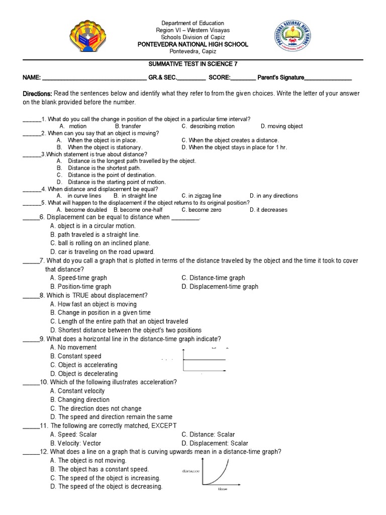 Summative Test Sci 7 | PDF