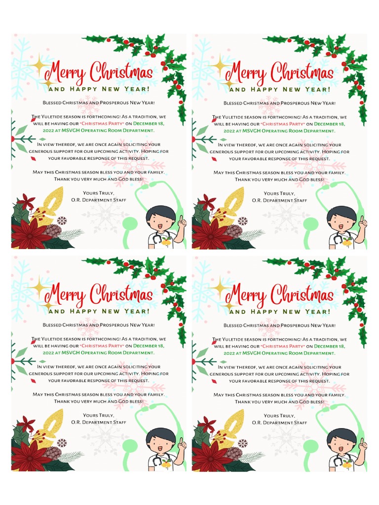 Christmas Letter Doctors | PDF