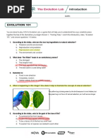 Nova Evolution Lab ANSWER KEYMissions1-3 PDF | PDF | Dinosaurs | Evolution