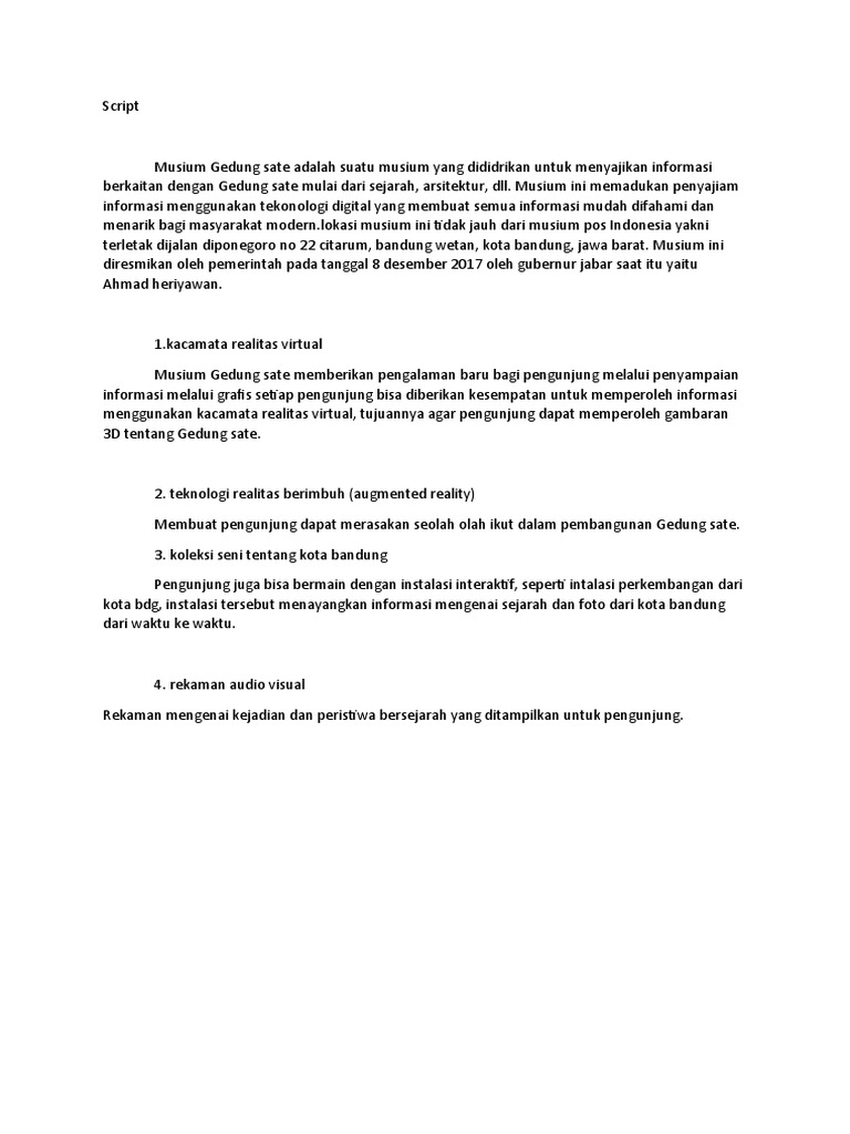 Script NARASI SHOOT SEJARAH DUNIA | PDF