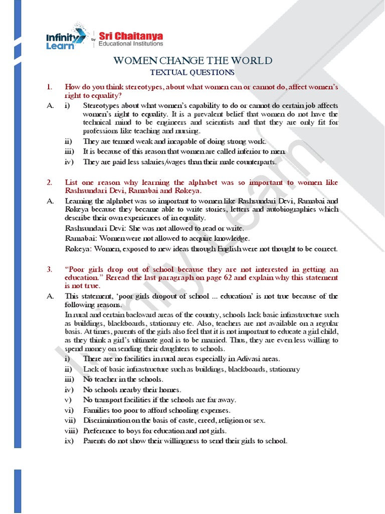 Women Change The World | PDF | Reason | Feminist Movement