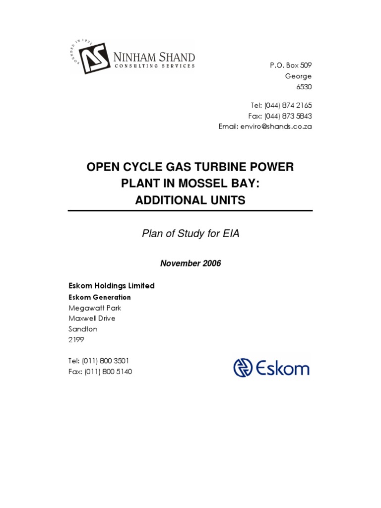 Open Cycle Gas Turbine Power Plant in Mossel Bay: Additional Units ...
