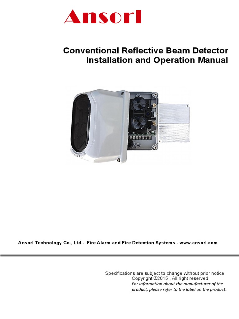 1ANSORL IRBD Conventional Infrared Beam Smoke Detector User Manual | PDF