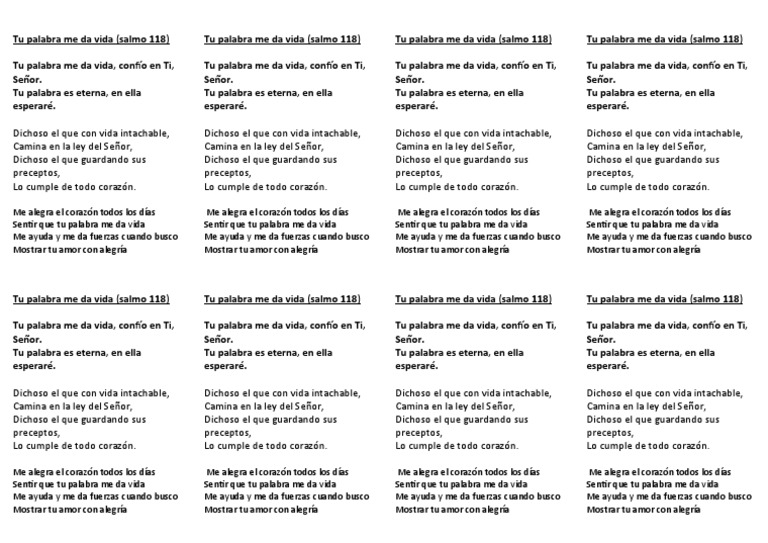 Tu Palabra Me Da Vida | PDF