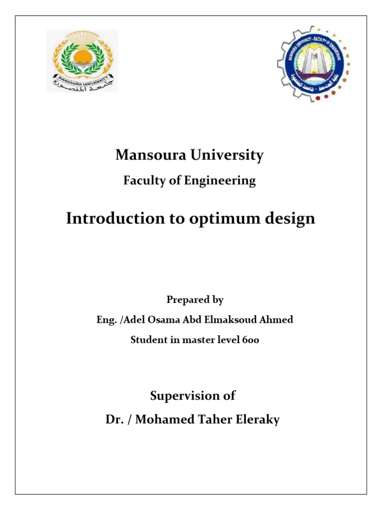 Introduction To Optimum Design | PDF | Mathematical Optimization ...