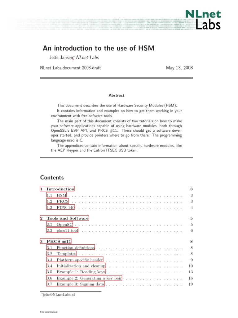 HSM | PDF | Secure Communication | Information Technology Management