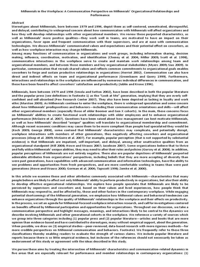 Engaging Millennials at Work | PDF | Millennials | Motivational