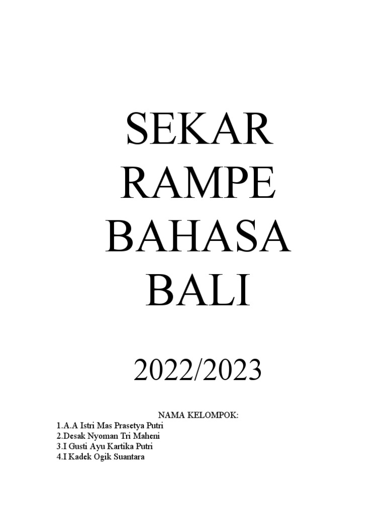 Bahasa Bali dan Kruna | PDF