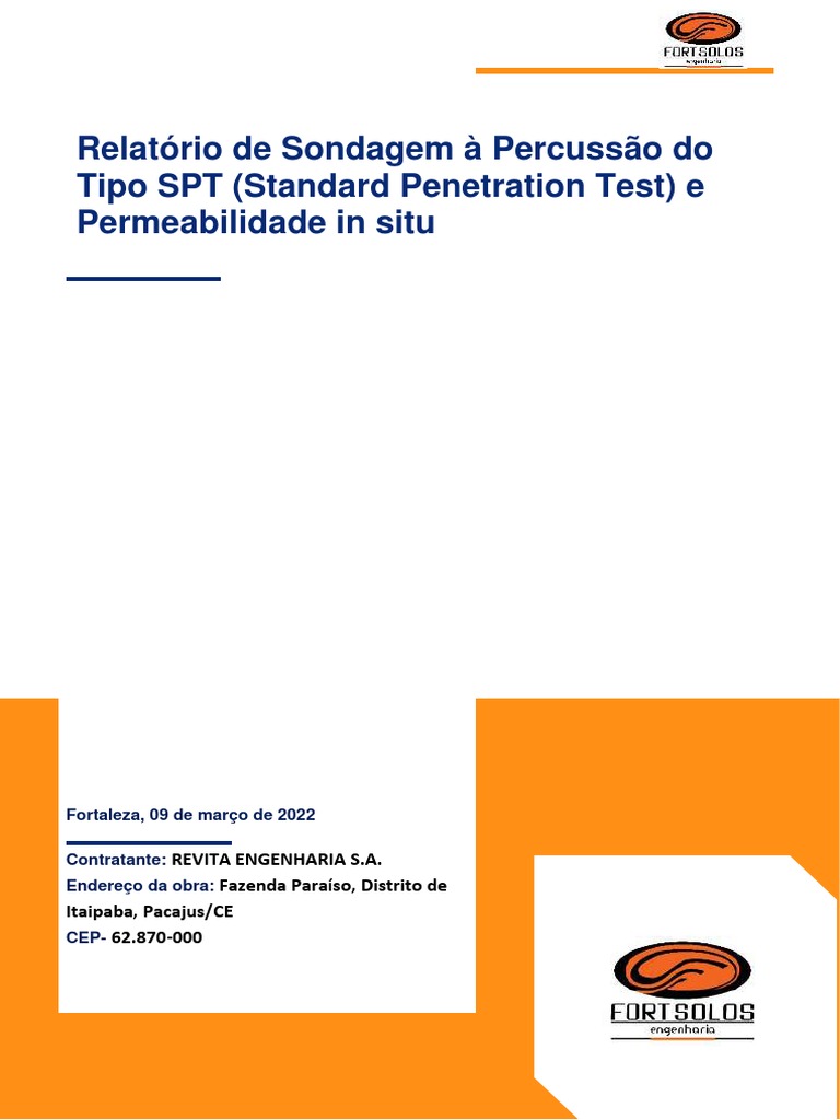 MODELO DE RELATÓRIO DE SONDAGEM em PDF-1 | PDF | Solo | Ciências Físicas