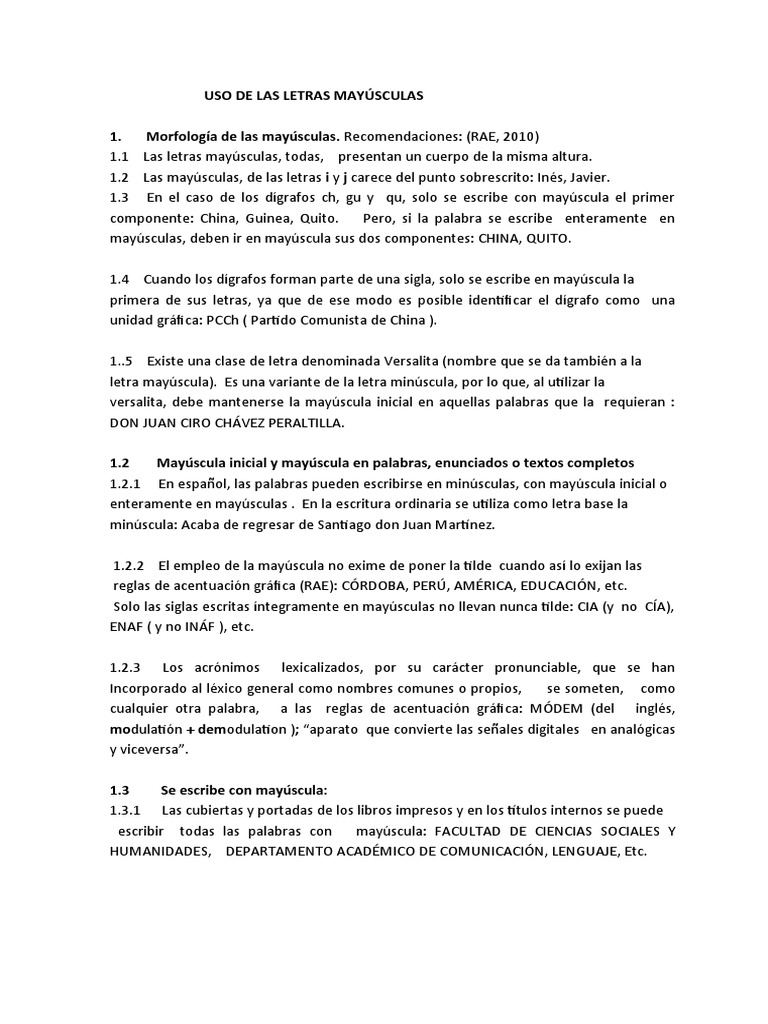 Uso Correcto de las Letras Mayúsculas | PDF | Lingüística