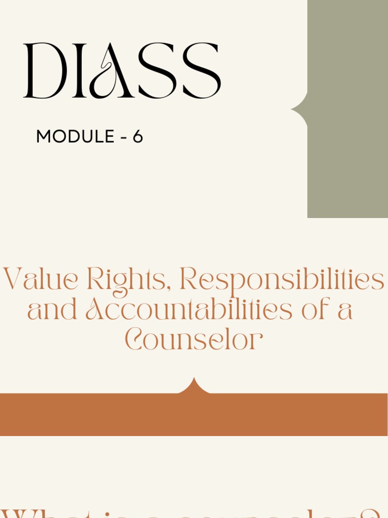 Diass: Module - 6 | PDF | Counseling Psychology | Psychotherapy