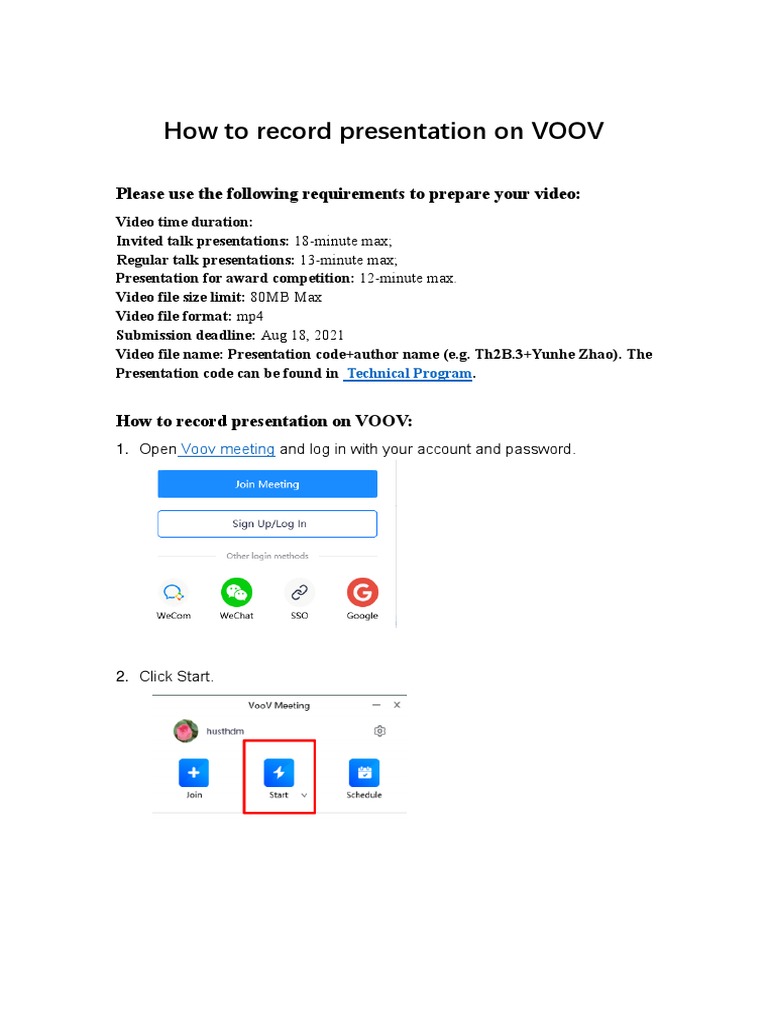 How To Record Presentation On VOOV: Please Use The Following ...
