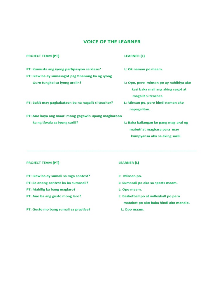 Voice of The Learners | Download Free PDF | Teachers | Learning