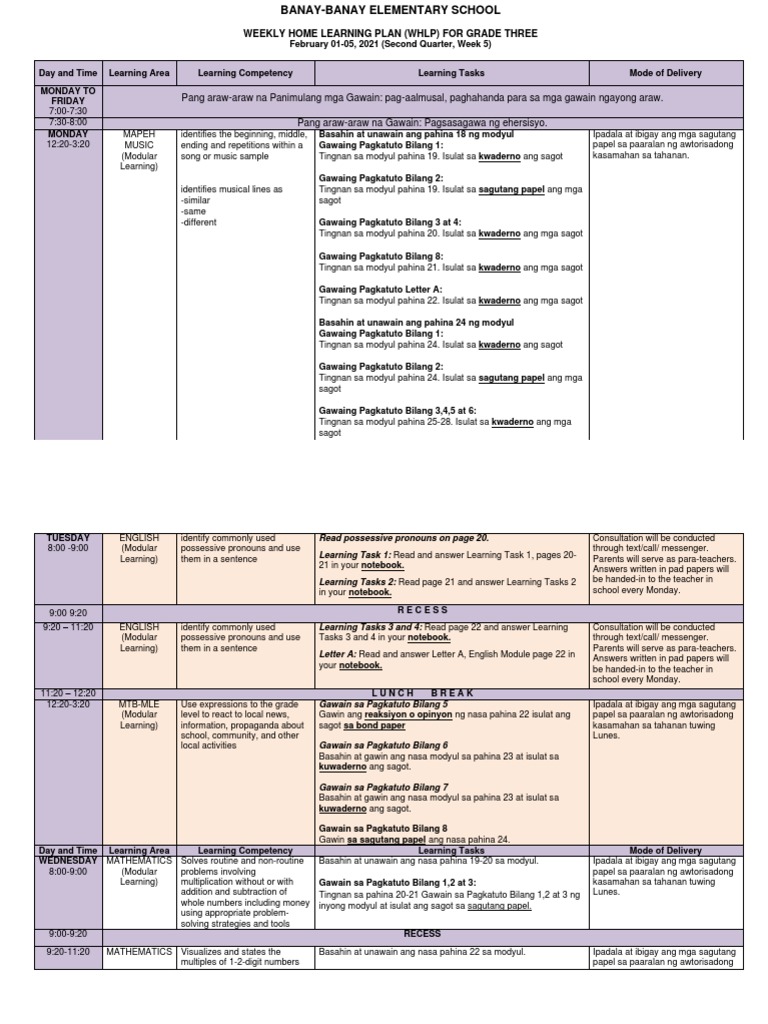 WHLP GR 3 Q2WK5 | PDF