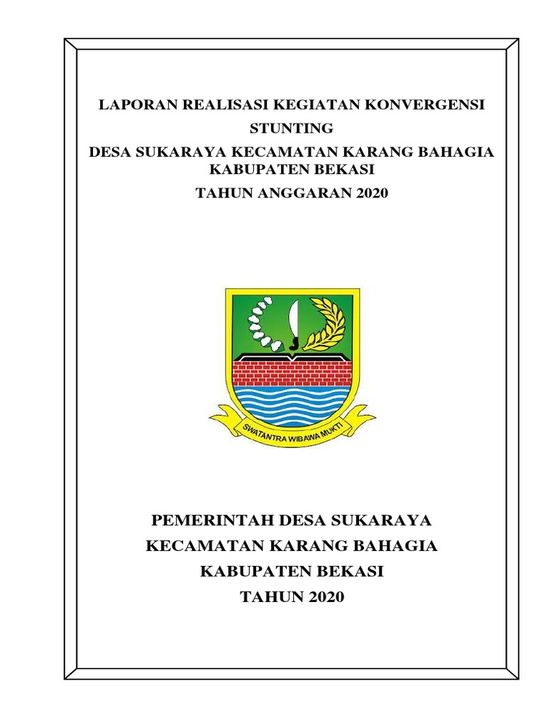 Laporan Realisasi Kegiatan Konvergensi Stunting Desa Sukaraya | PDF
