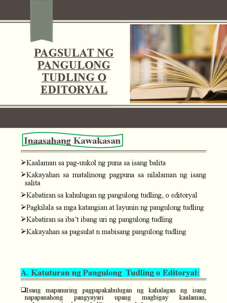 Pagsulat NG Pangulong Tudling O Editoryal | PDF